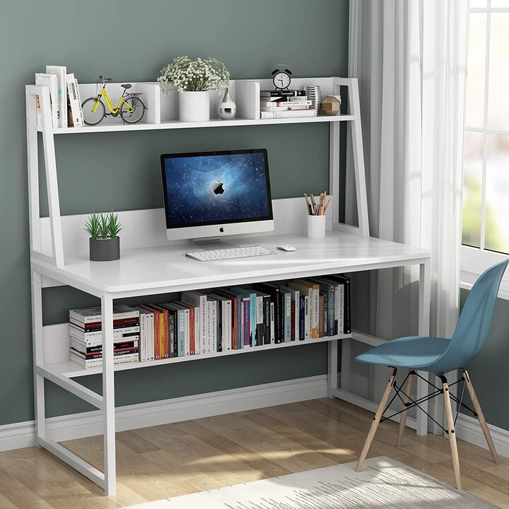 Tribesigns 47 Inches Computer Desk with Hutch and Bookshelf - ShopStyle