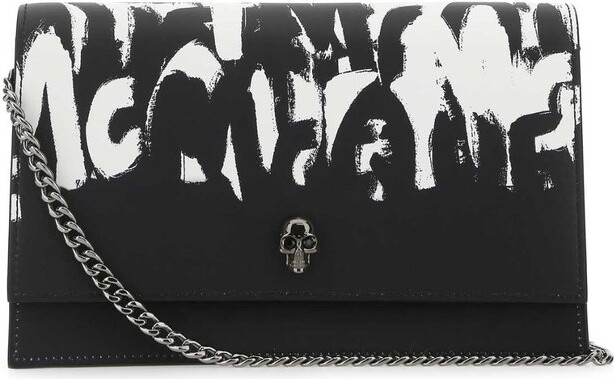 Alexander McQueen Graffiti Print Chain Link Shoulder Bag - ShopStyle