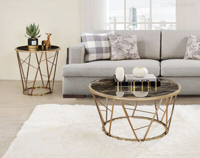 Mercer41 Round Coffee Table Round Living Room Table Glass Coffee Table ...