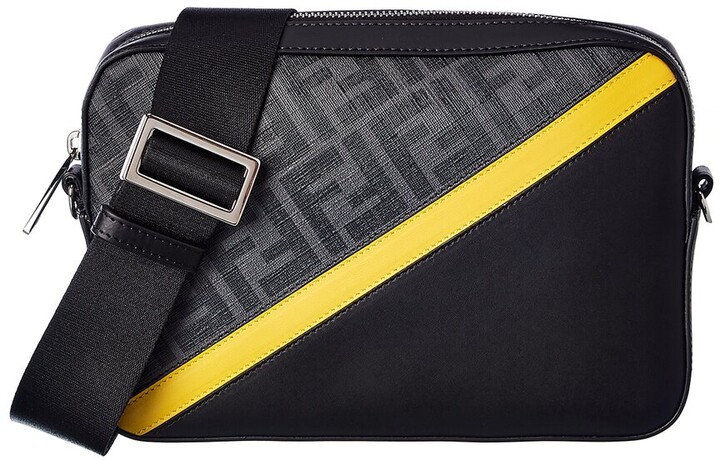 Fendi Diagonal Ff Leather Camera Bag - ShopStyle