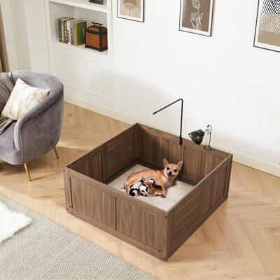 Unipaws Whelping Box For Dogs, Small Medium Breed Whelping Pen, Dog ...