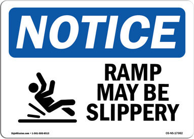 SignMission Ramp May Be Slippery Sign with Symbol - ShopStyle Laptop ...