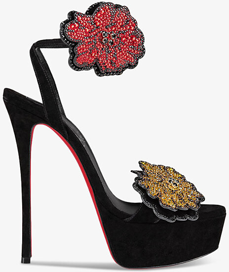 Christian Louboutin Womens Black/multi x Shun Sudo Loubi Queen 10 ...