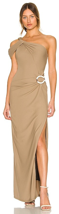 Nicholas Cory Asymmetric Twist Gown with Ring - ShopStyle Formal Dresses