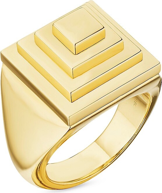 Cadar Foundation 18K Yellow Gold Pyramid Signet Pinky Ring - ShopStyle