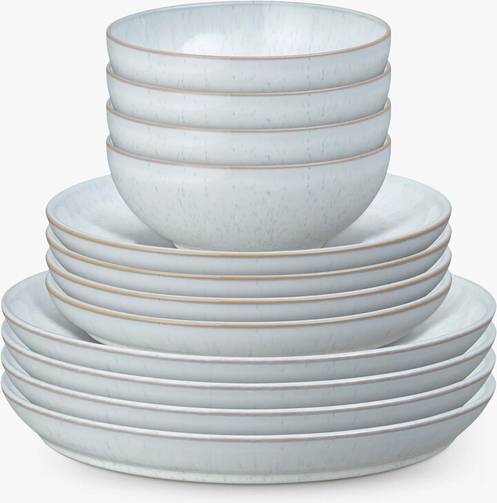 Denby White Speckle Stoneware Coupe Dinnerware Set - ShopStyle