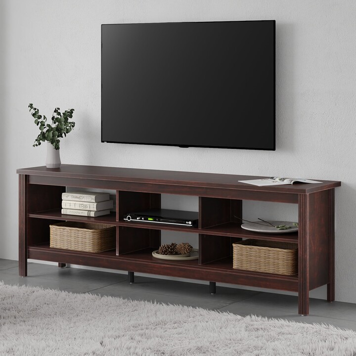 EPOWP 75 inch TV Stand Wood Media Console Storage Cabinet Black ...