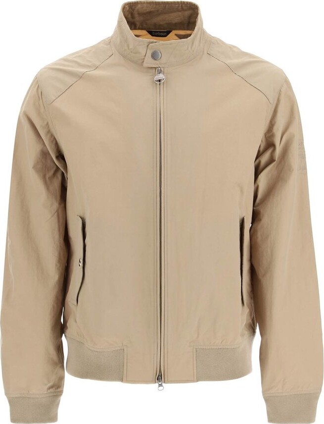 Barbour Logo Embroidered Zipped Bomber Jacket - ShopStyle