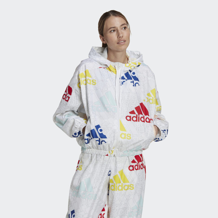 adidas Essentials Multi-Colored Logo Loose Fit Windbreaker - ShopStyle ...