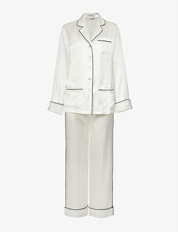 Olivia von Halle Coco silk-satin pyjama set - ShopStyle
