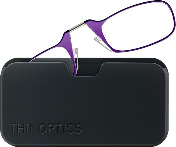 ThinOptics Armless Glasses with Universal Case - +2.50-Purple Frame ...