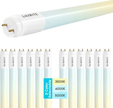 Luxrite 8 Watt (17 Watt Equivalent), T8 LED Tube Light, Color ...