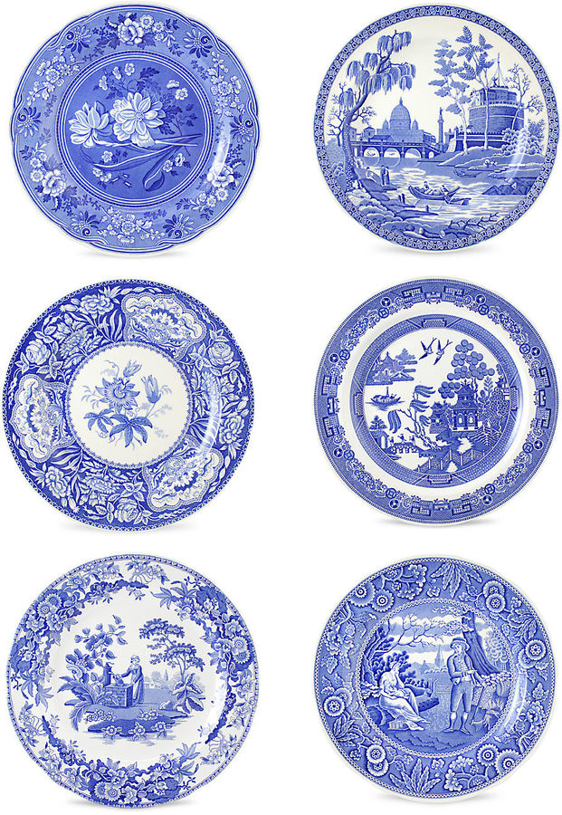 Spode Asst. of 6 Porcelain Georgian Plates - ShopStyle Home & Living