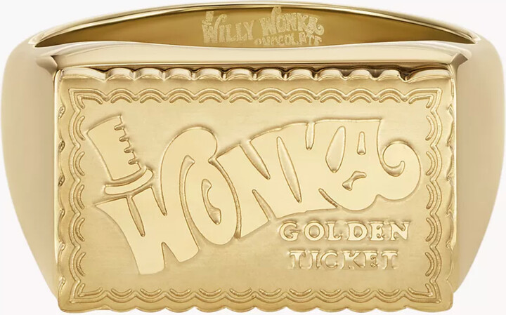 Fossil Willy Wonka x Special Edition Gold-Tone Stainless Steel Signet Ring - Gold-Tone - ShopStyle