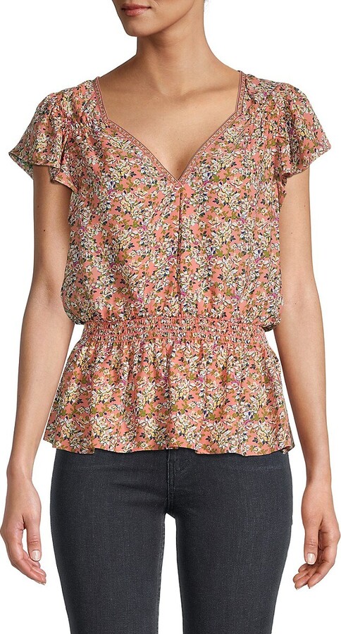 Max Studio Cap-Sleeve Blouson Top - ShopStyle