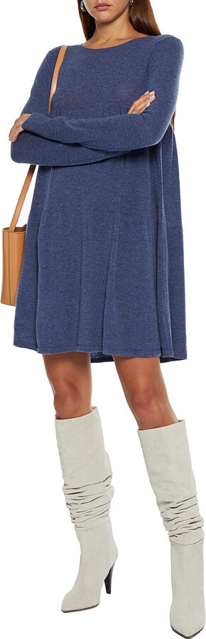 Autumn Cashmere Gathered mélange cashmere mini dress - ShopStyle