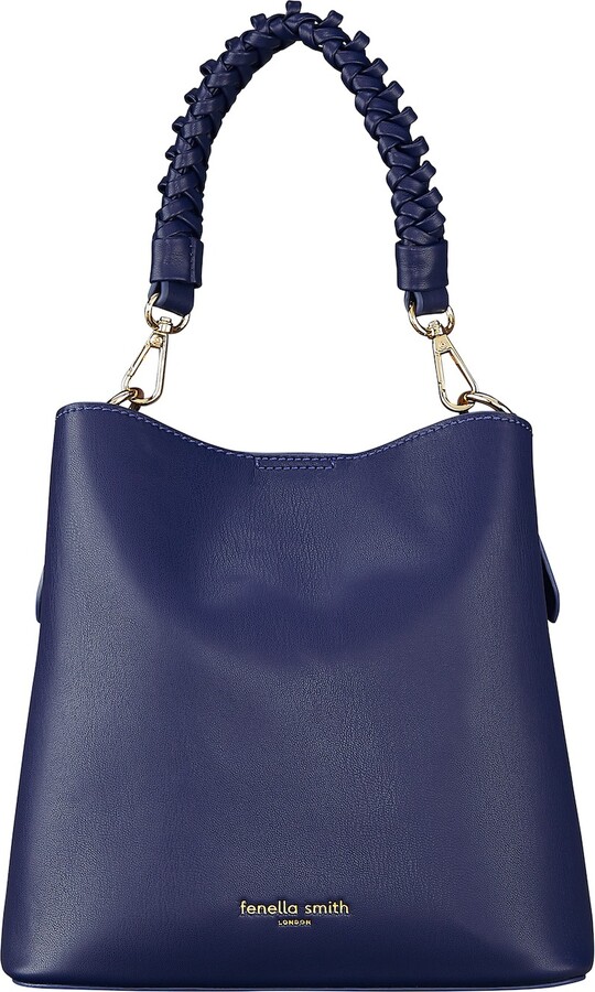 Fenella Smith - Navy Vegan Leather Mimi Bucket Bag - ShopStyle