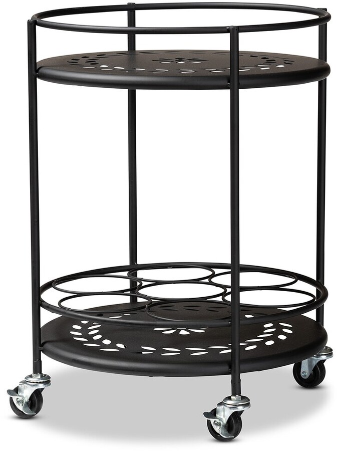 Design Studios Dallan Modern Industrial Black Metal Kitchen Cart ...