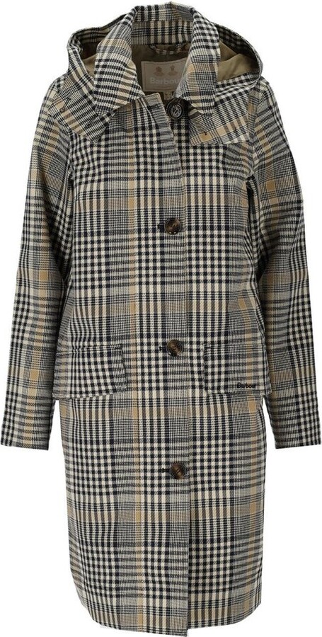 Barbour Hebrides Checked Oversized Trench Coat - ShopStyle