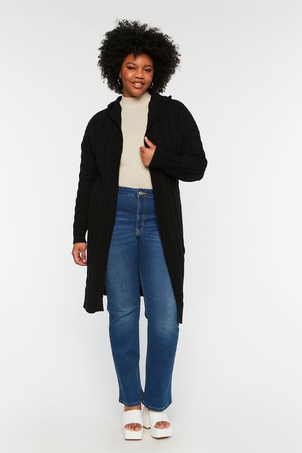 Forever 21 Plus Size Cable Knit Duster Cardigan Sweater - ShopStyle