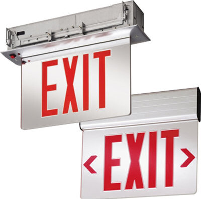 Lithonia Lighting Stencil Surface-Mounted Edge-Lit LED Exit Sign ...
