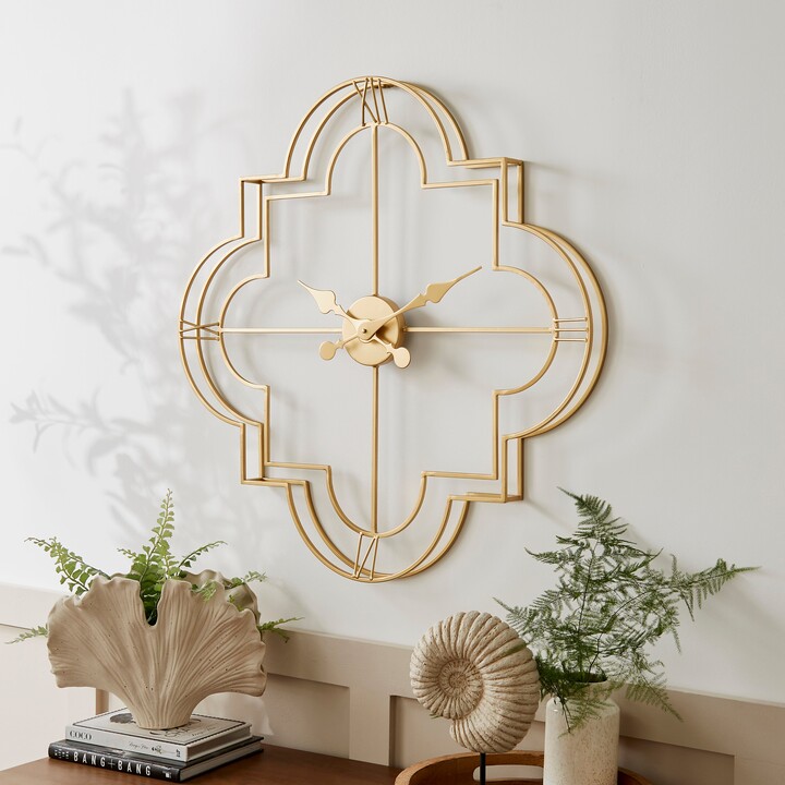 Dunelm Timeless Skeleton Wall Clock 70cm Gold - ShopStyle