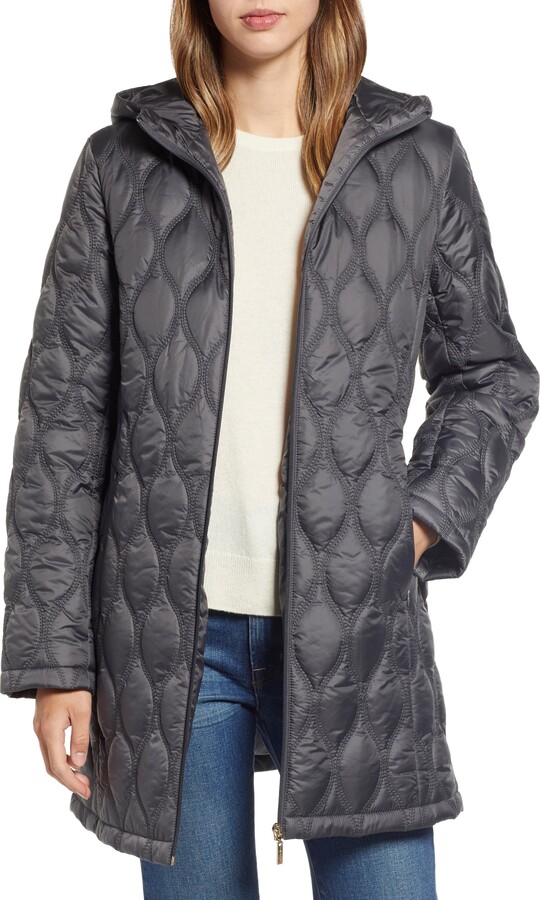 Gallery Quilted Water Resistant Hooded Coat - ShopStyle