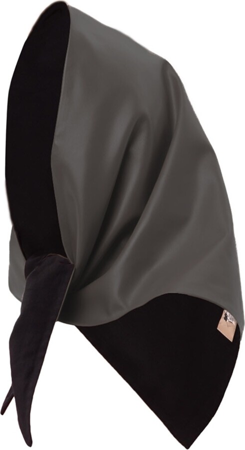 Julia Allert Women's Dark Grey Faux Leather Shawl Scarf - ShopStyle ...