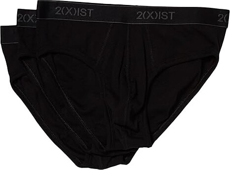 2xist 3-Pack ESSENTIAL No Show Brief (Black New Logo) Men's Underwear ...