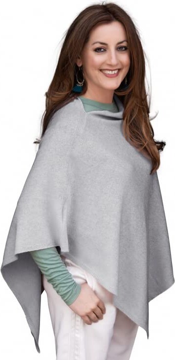 House of Conti Firenze Cashmere 100% Poncho Silver - ShopStyle