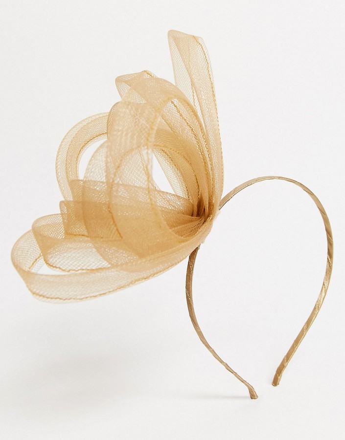 ASOS DESIGN simple hair fascinator headband in gold - ShopStyle Beauty ...