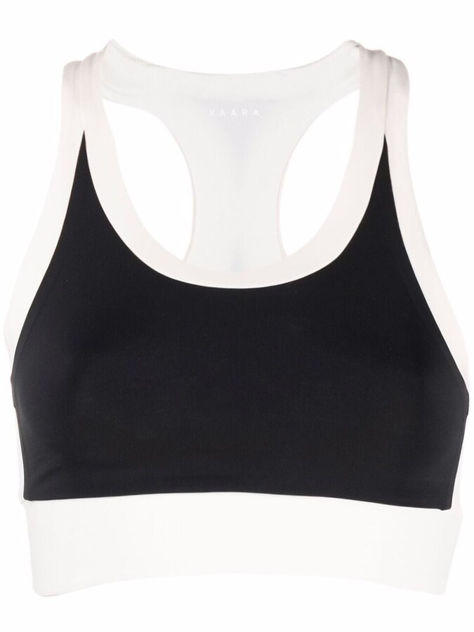 Vaara Two-Tone Cropped Bra-Top - ShopStyle Tops