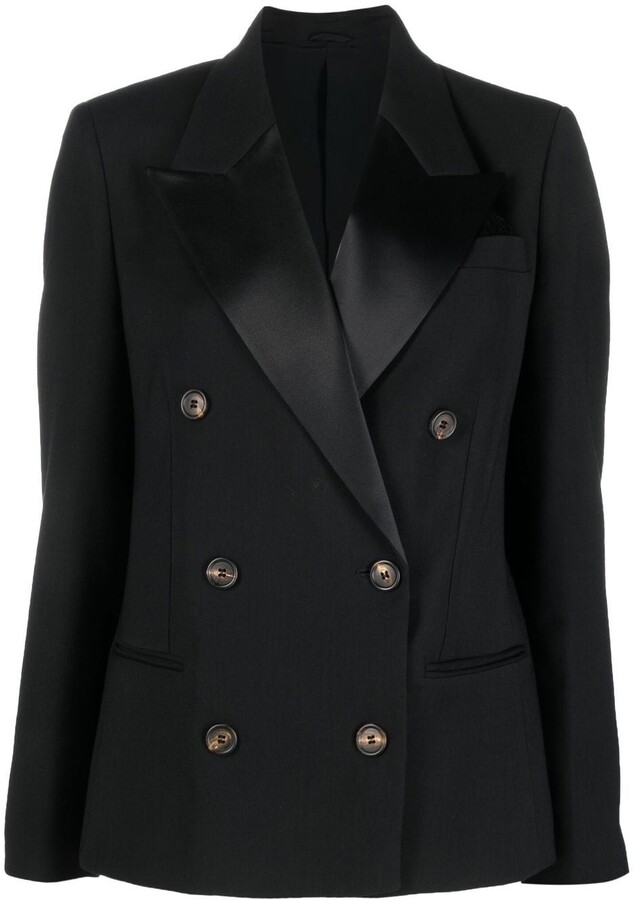 Brunello Cucinelli Double-Breasted Tuxedo Jacket - ShopStyle Blazers