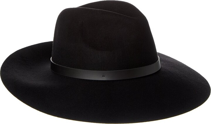 Phenix Wide Brim Leather-Trim Wool Fedora - ShopStyle Hats