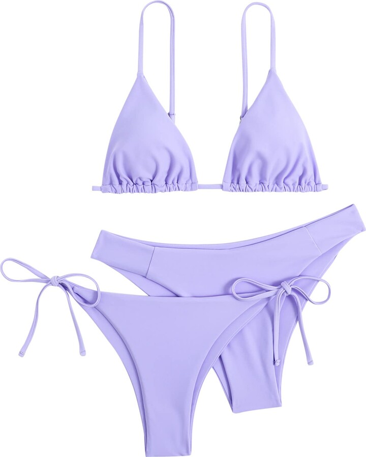 WWricotta Women 3pc Bandeau Bandage Bikini Set Push Up Brazilian ...