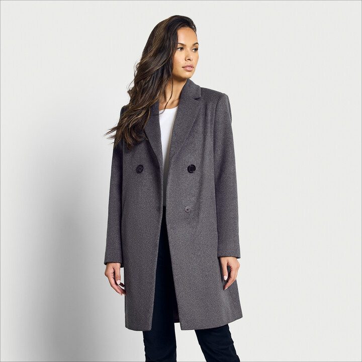Sam Edelman Double Breasted Cutaway Twill Coat - ShopStyle