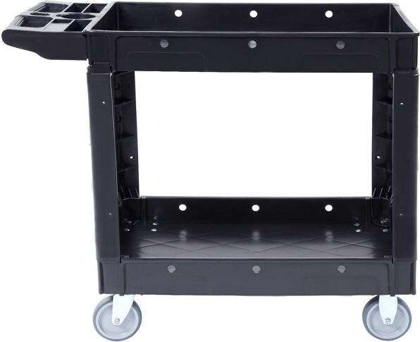 VEVOR Utility Service Cart, 2 Shelf 550LBS Heavy Duty Plastic Rolling ...