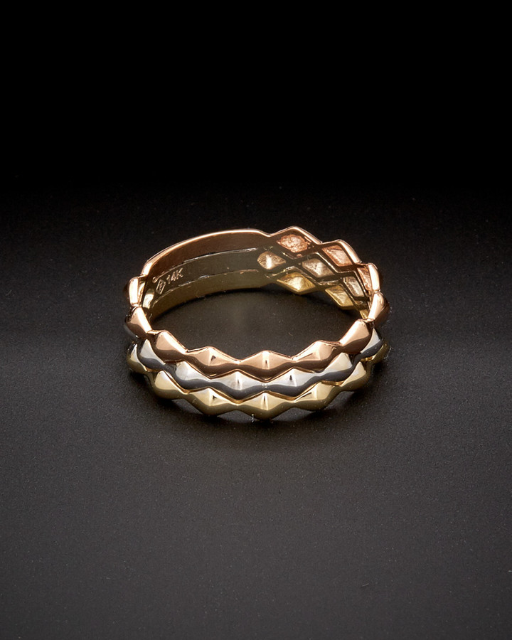 Italian Gold 14K Tri-Tone Ring - ShopStyle