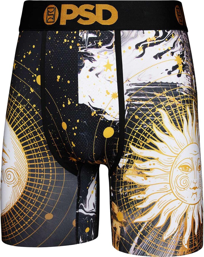 PSD Men's Celestial Print Boxer Briefs - 7 Inch Inseam Breathable and ...