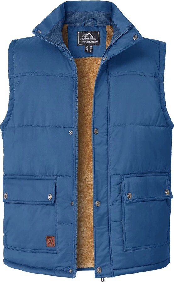 MAGCOMSEN Work Gilet for Men Winter Outdoor Golf Gilet Mens Fleece ...