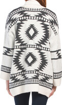 Tahari Long Sleeve Soft Cozy Aztec Shawl Collar Cardigan - ShopStyle