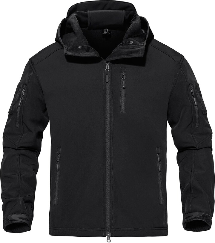 TACVASEN Military Jacket Men Waterproof Tactical Jacket Winter Work Jacket Softshell Fleece ...
