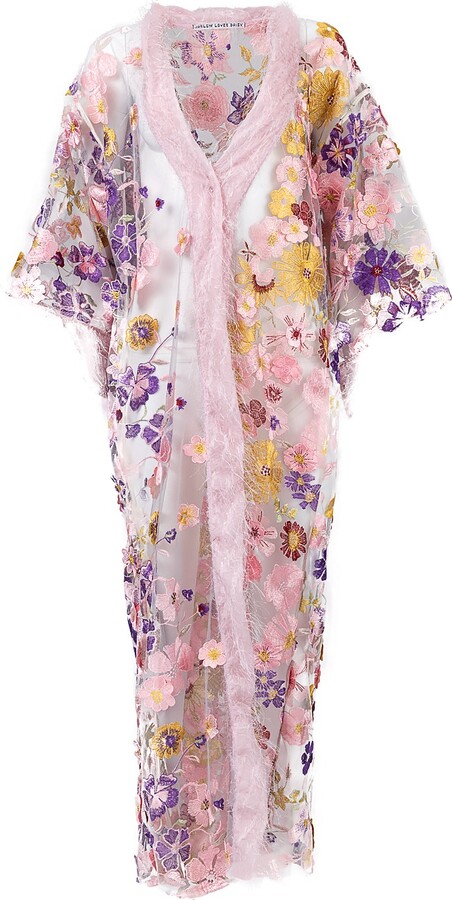 Harlow Loves Daisy - Anthem - Shades Of Pink Mesh Robe With Cascading ...