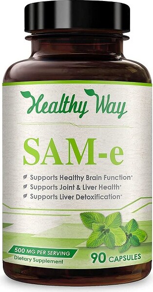 Healthy Way SAM-e, Supports Health & Brain Function, 90 Capsules, 500mg ...