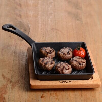 LAVA CAST IRON Lava Enameled Cast Iron Mini Grill Pan 6 inch-Square ...
