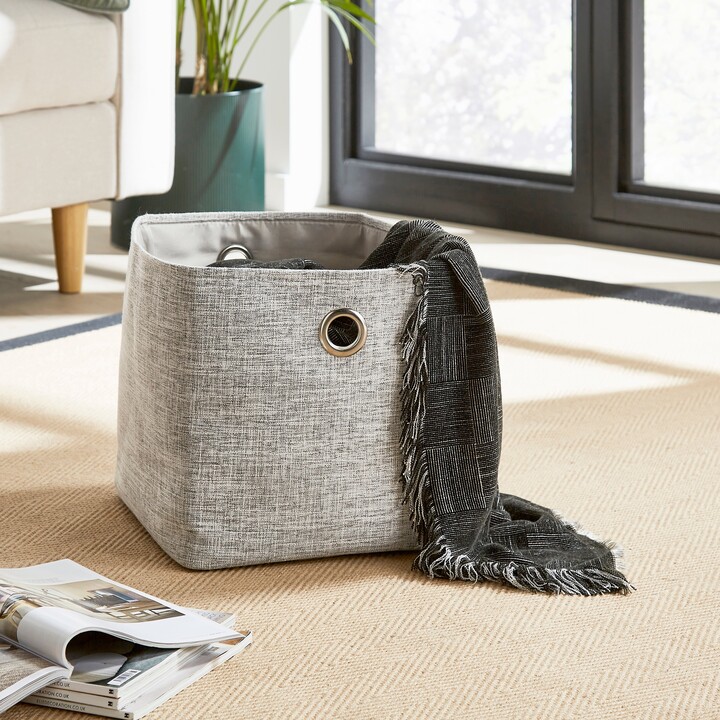 Dunelm Textured Storage Box Grey - ShopStyle