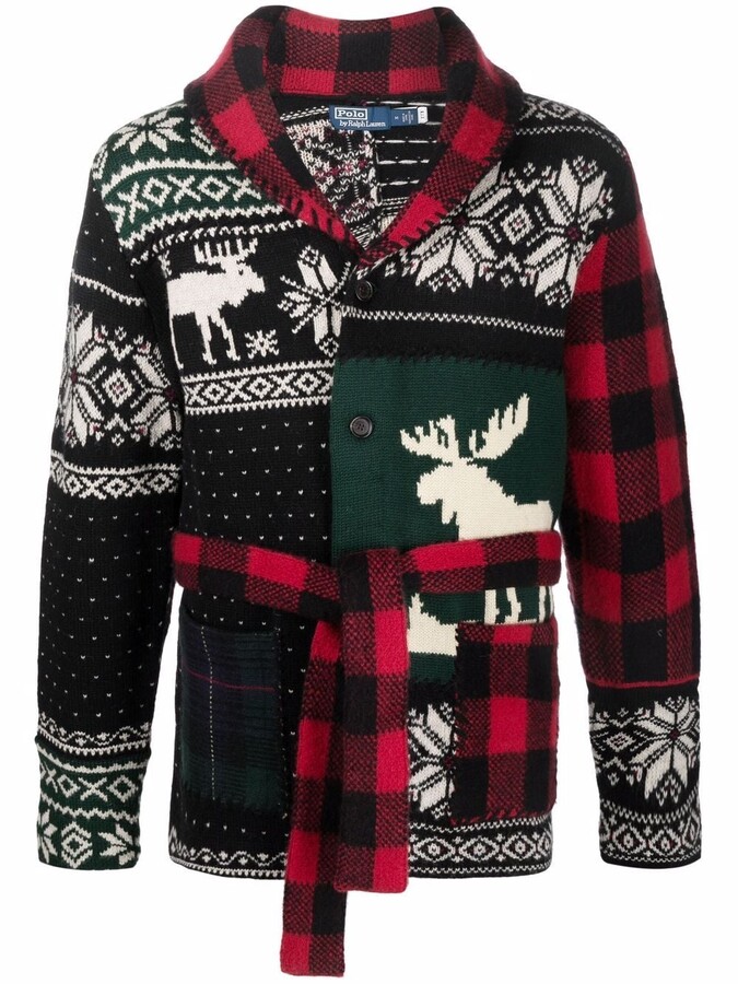 Polo Ralph Lauren Patchwork-Design Wool Cardigan - ShopStyle