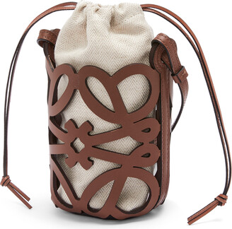 Loewe Luxury Anagram cut-out pocket in classic calfskin and canvas ...