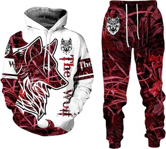 PALANK Mens wolf sports suit tracksuit sportswear men 3D animal wolf ...