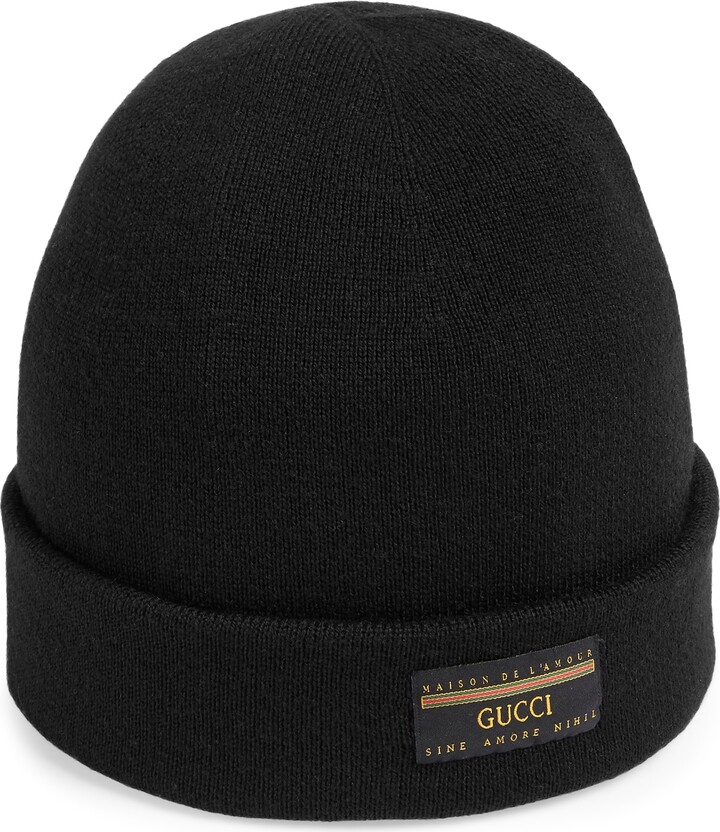 Gucci Wool hat with label - ShopStyle